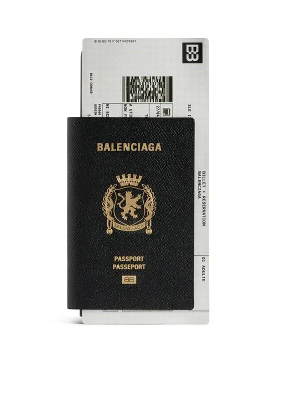 Balenciaga 1-card Long Passport Wallet - Black