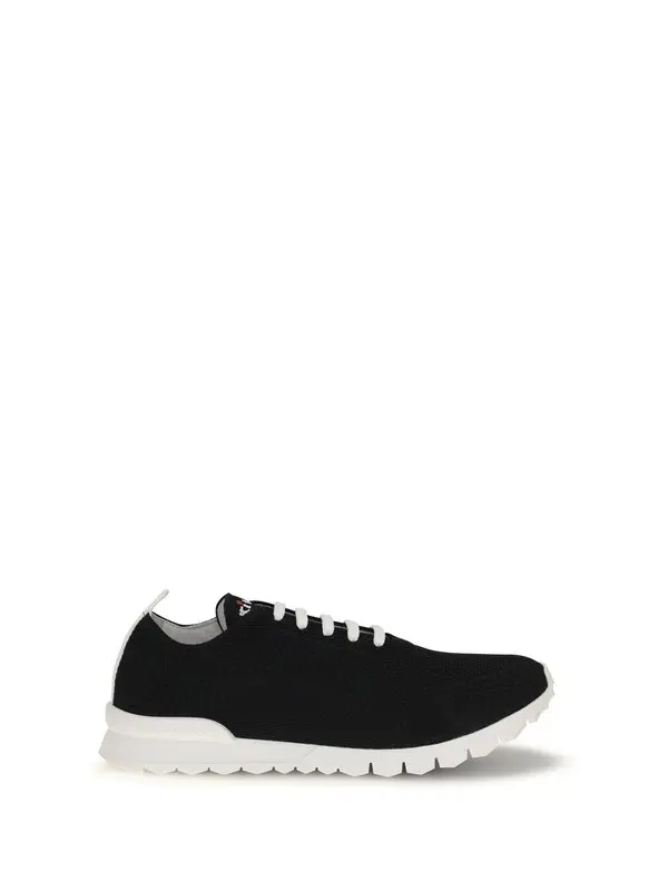 Kiton Stretch Knit Fabric Sneakers - Black