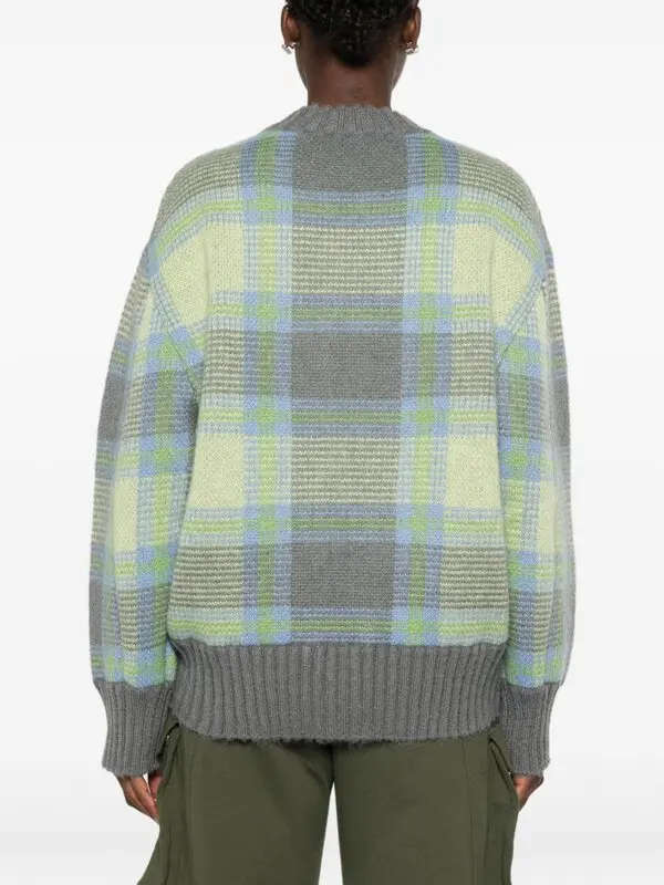 Attico Checked Wool Crewneck Sweater