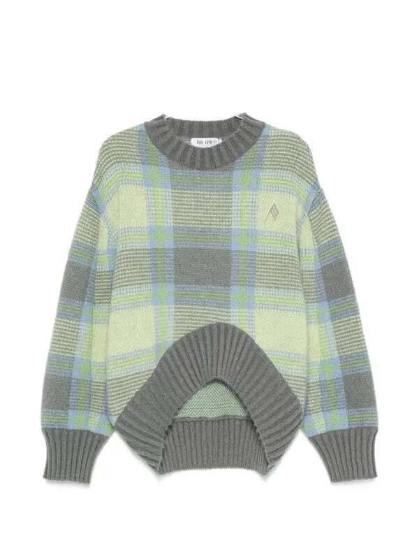Attico Checked Wool Crewneck Sweater - Multicolor