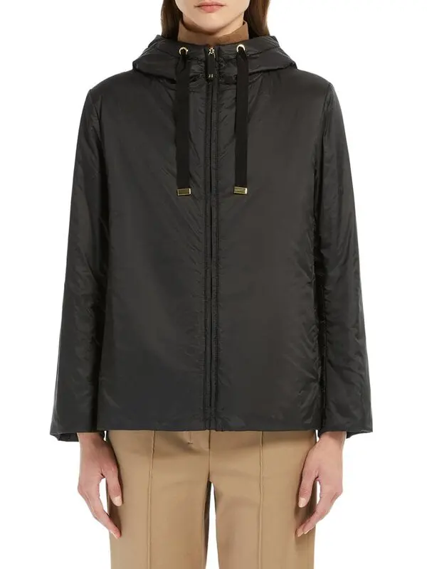 Max Mara Padded Jacket With Hood In Waterproof Canvas