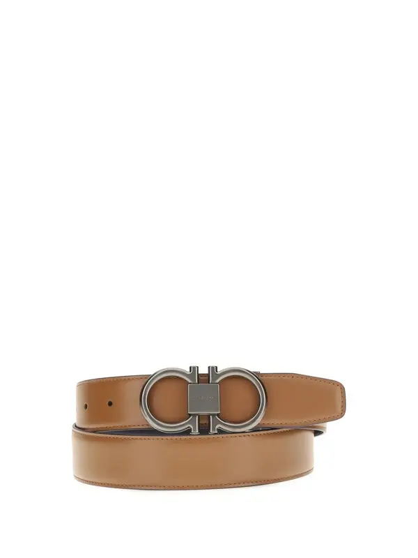 FERRAGAMO Reversible Leather Gancini Belt