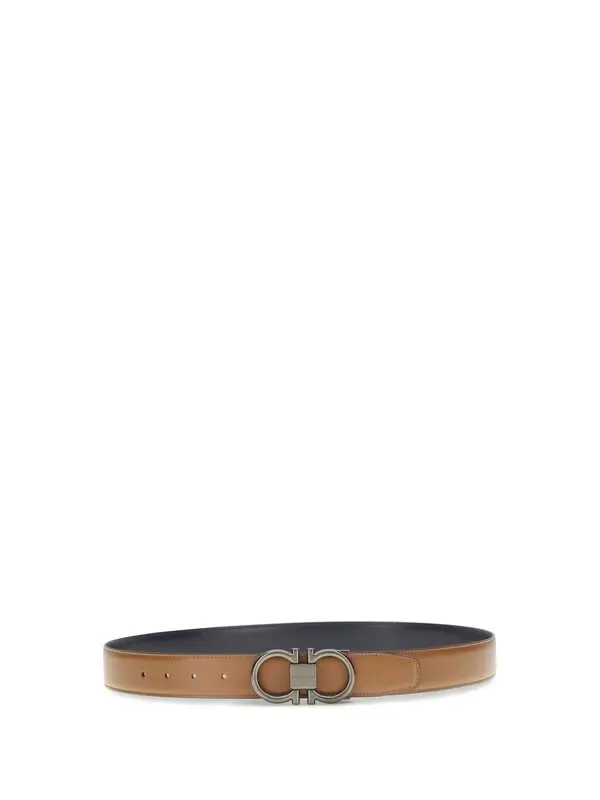 FERRAGAMO Reversible Leather Gancini Belt