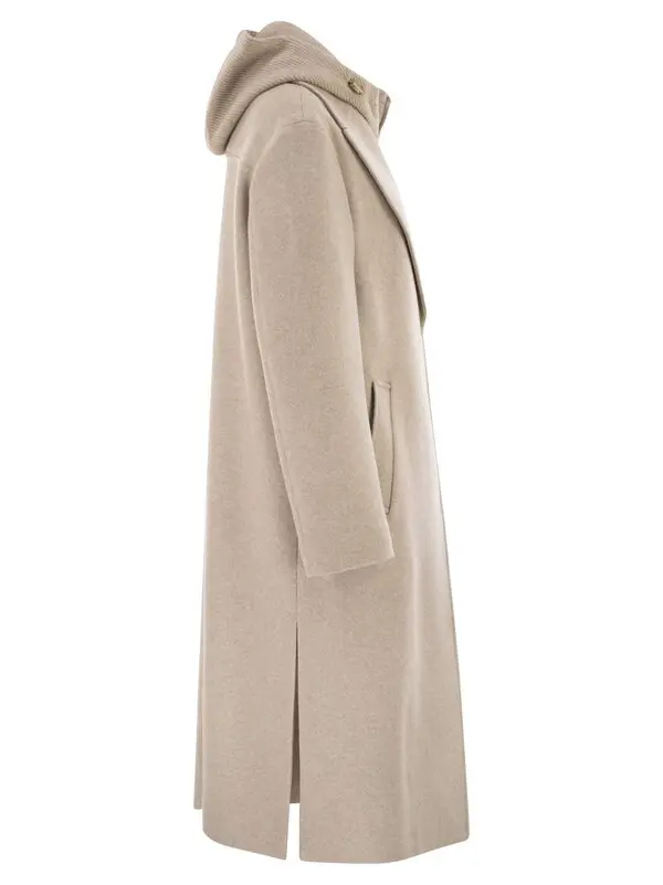 FAY Double Front Wool Jersey Coat
