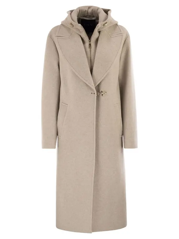 FAY Double Front Wool Jersey Coat