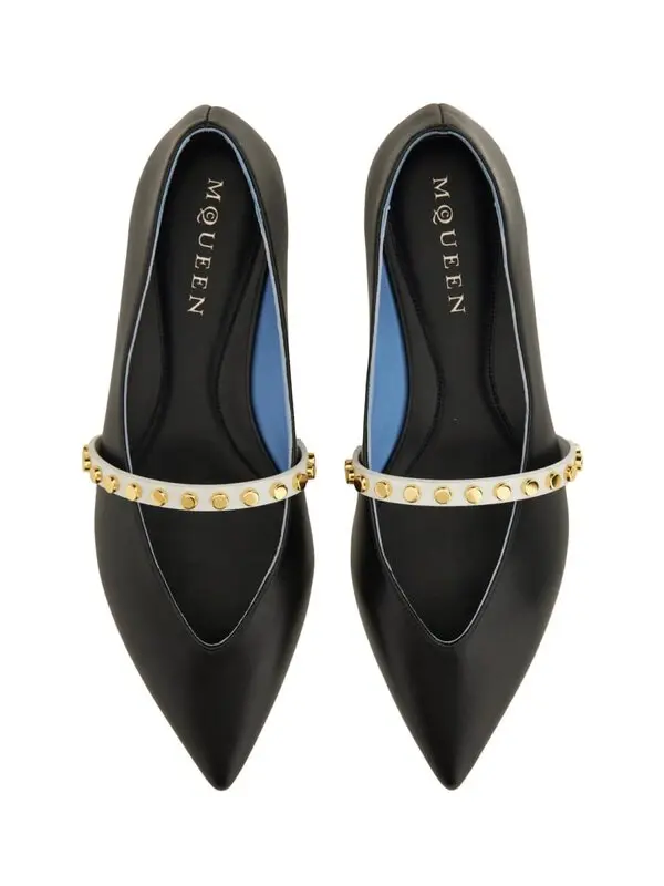 Alexander McQueen Leather Ballerina - Black