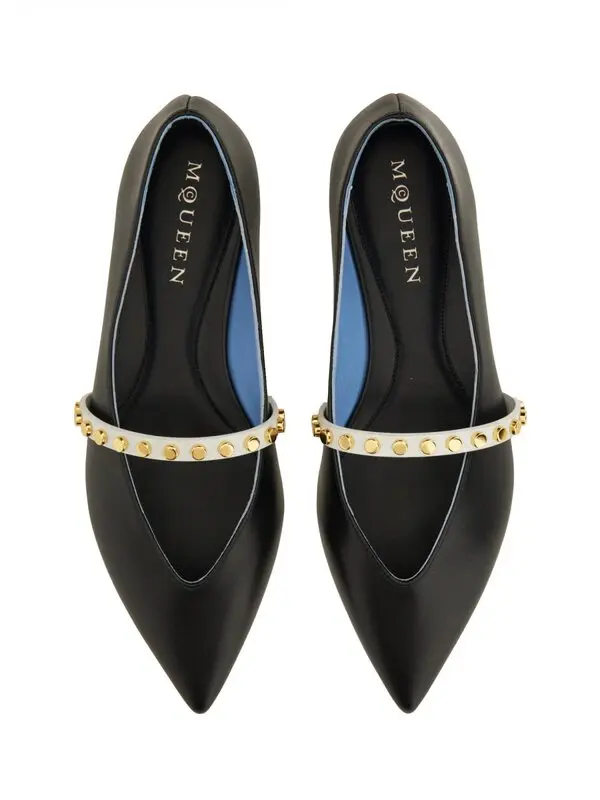 Alexander McQueen Leather Ballerina - Black