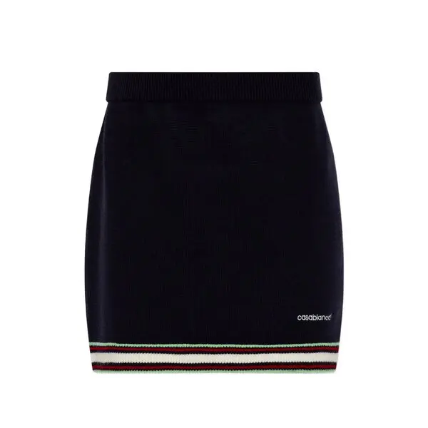 Casablanca Wool Knit Shorts - Blue