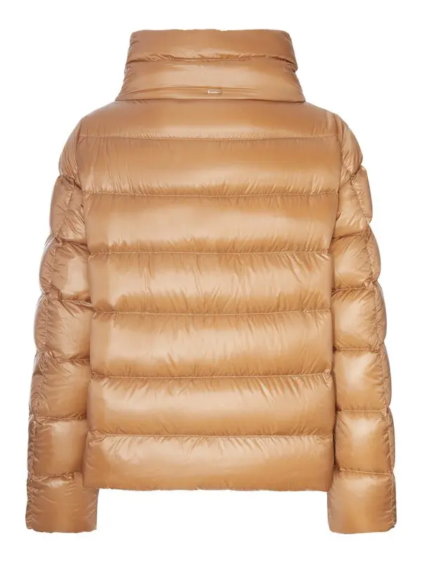 Herno Padded Down Jacket With A Wrap-around Collar - Brown