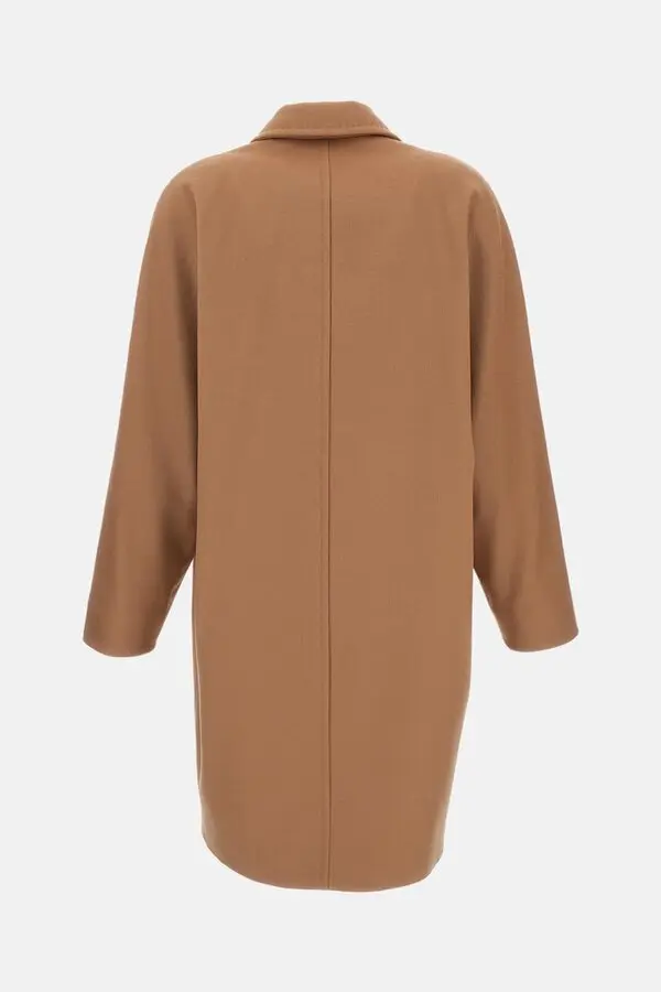 Max Mara Pure Wool Double Breasted Midi Coat - Multicolor