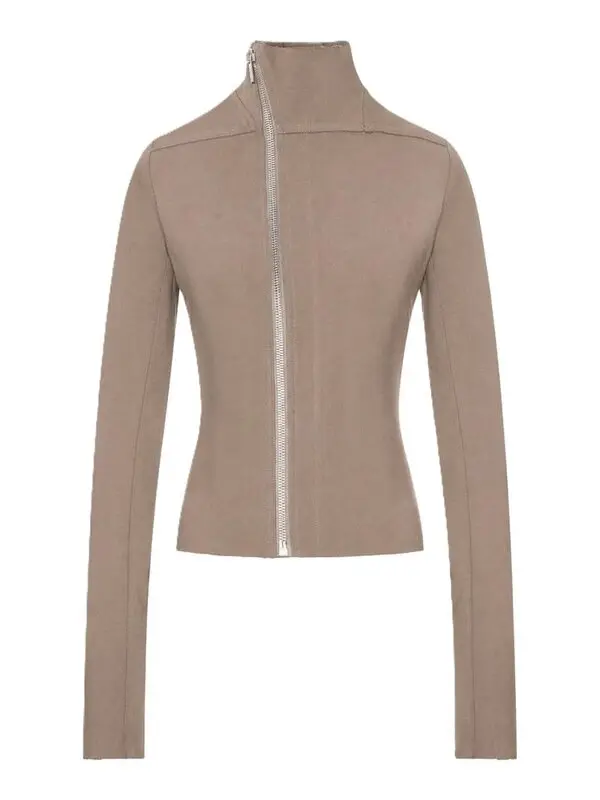 Rick Owens Gary Fitted Jacket With Asymmetric Zip - Gray