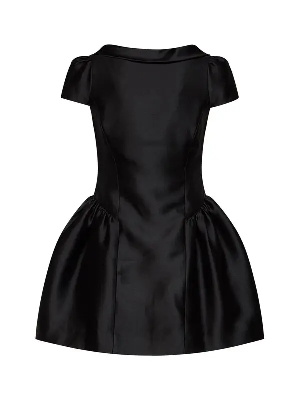 SELF-PORTRAIT Taffeta Collared Minidress - Multicolor