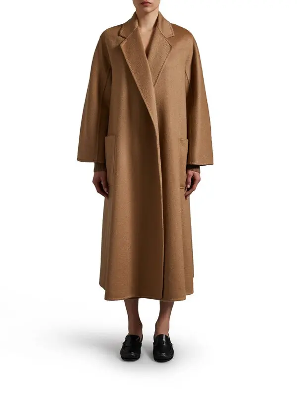 Max Mara Ludmilla Wool Coat With Waist Belt - Brown