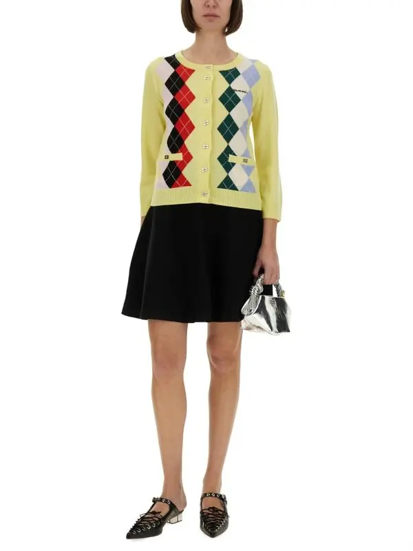 GANNI Jacquard Cashmere Cardigan - Multicolor