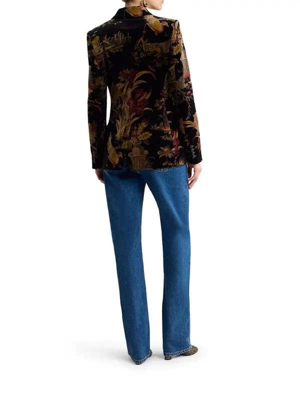 Etro Double-breasted Cotton Velvet Jacket - Black