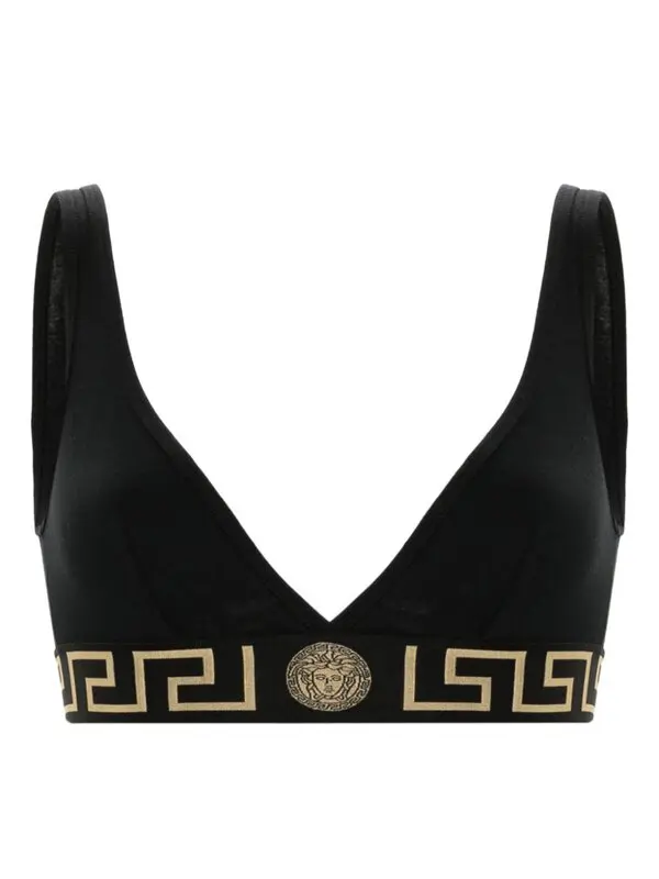 Versace Greca Border Triangle Bralette - Black