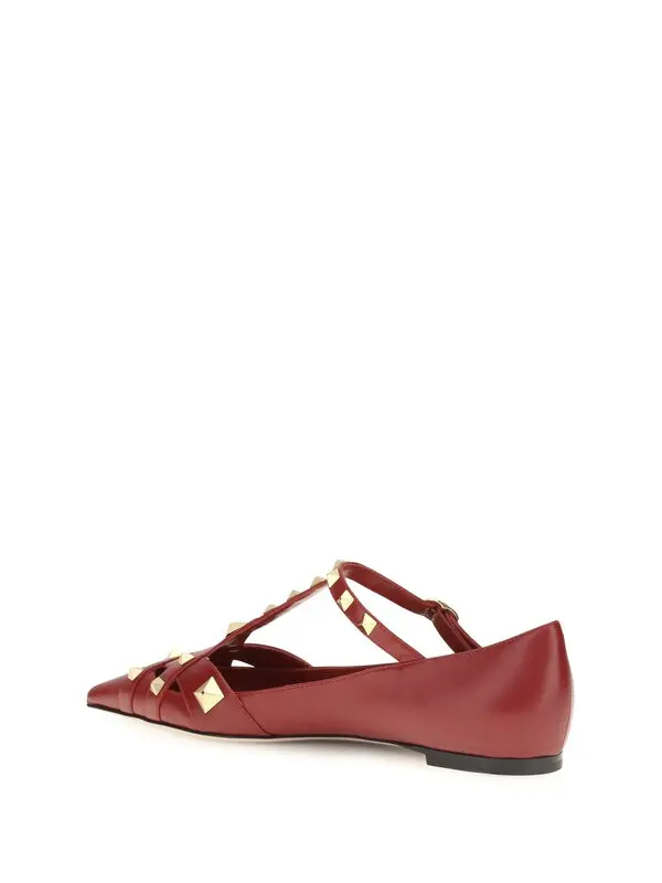 Valentino Garavani Studdy Kidskin Ballerinas - Red
