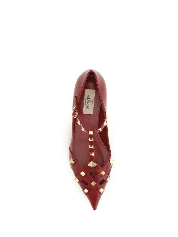 Valentino Garavani Studdy Kidskin Ballerinas - Red