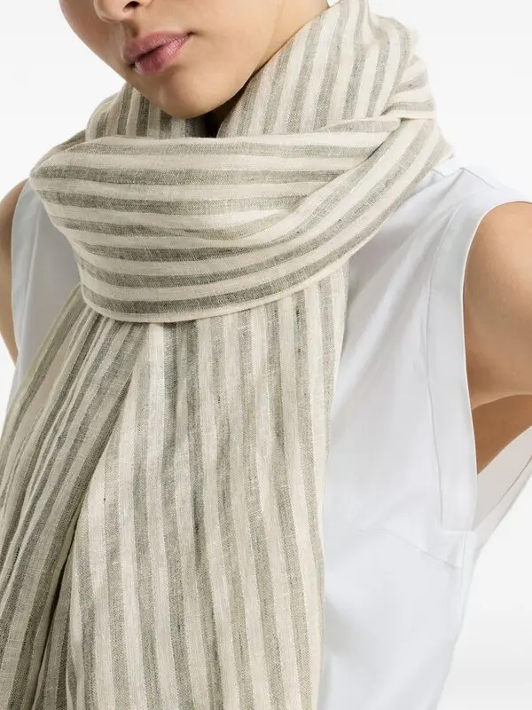 Brunello Cucinelli Striped Linen Scarf