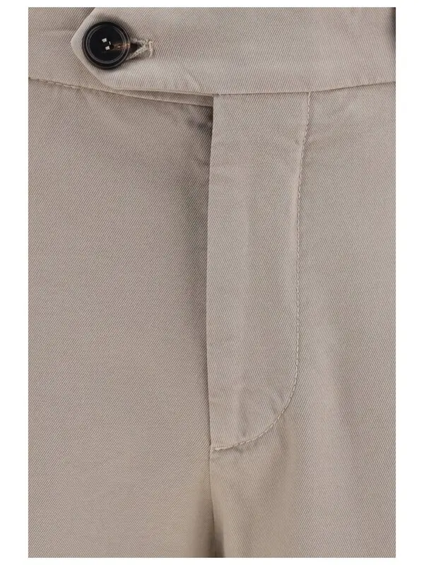 Brunello Cucinelli Dyed Cotton Tailored Pants - Cream