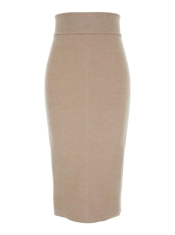 Jacquemus Beige Skirt With Pencil Desgin In Wool - Multicolor