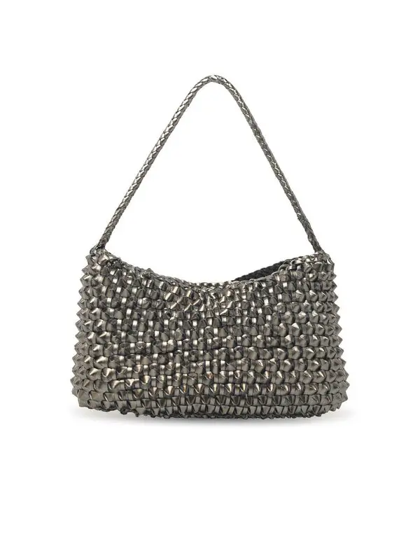 Dragon Diffusion Woven Leather Shoulder Bag - Silver