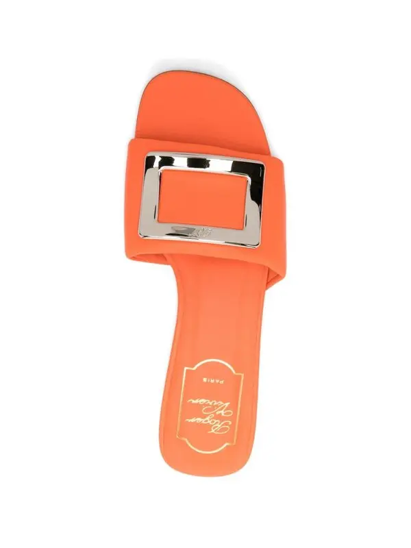 ROGER VIVIER Leather Flat Sandals