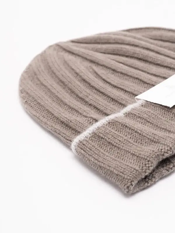 Brunello Cucinelli Cashmere Rib Knit Beanie