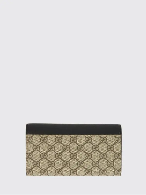 Gucci Gg Marmont Leather And Gg Supreme Fabric Wallet