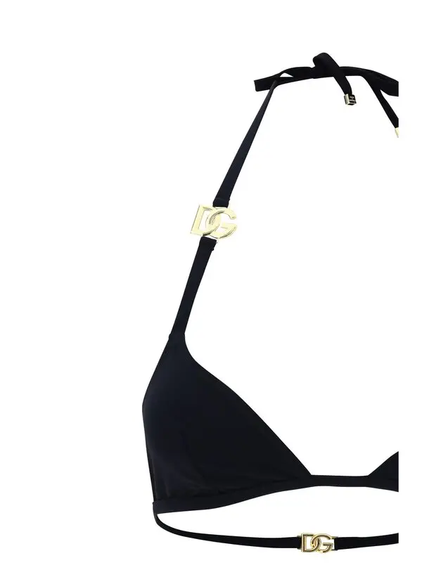 Dolce & Gabbana Triangle Bikini With Gold Plaque