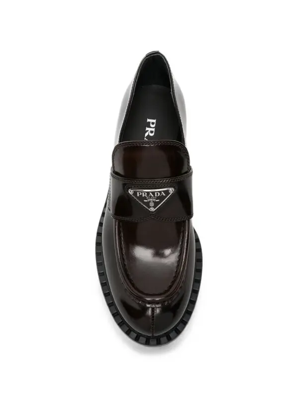 Prada Chocolate Leather Loafers