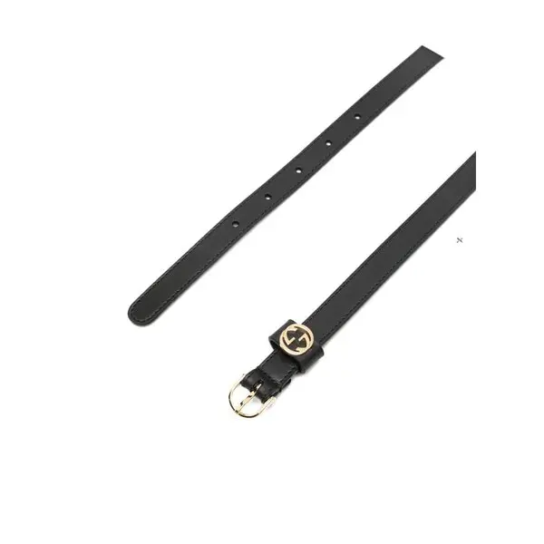 Gucci Interlocking G Leather Belt - Black
