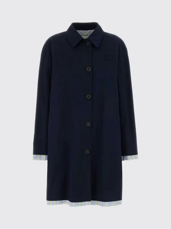 Miu Miu Single-breasted Cotton Coat - Multicolor