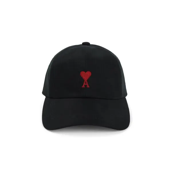 AMI Paris Cotton Baseball Cap - Black