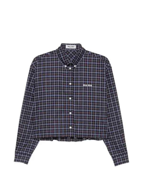 Miu Miu Tartan Cropped Shirt - Multicolor