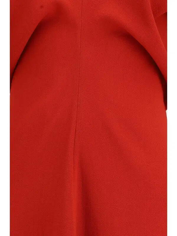 TOTEME Slouch Waist Wool Dress - Red