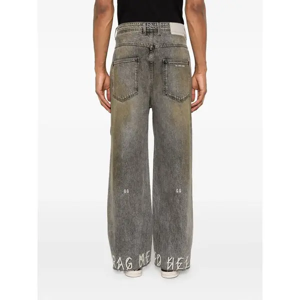44 LABEL GROUP Grey Denim Wide-leg Jeans