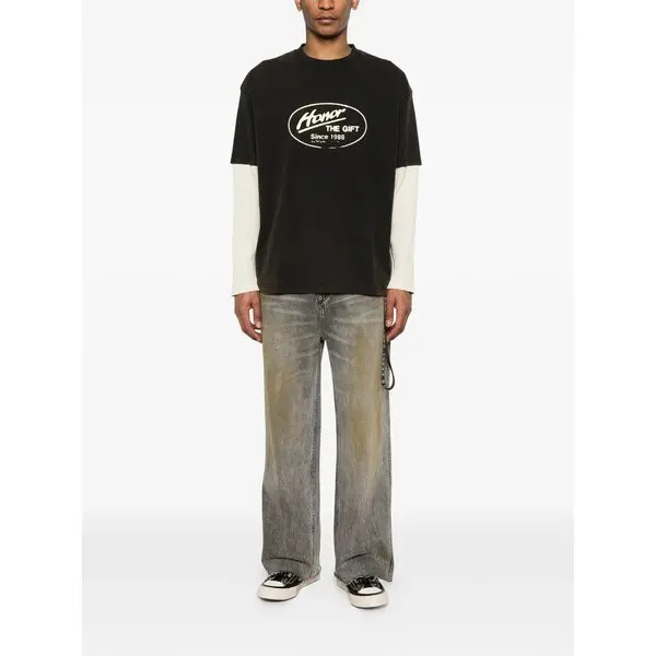 44 LABEL GROUP Grey Denim Wide-leg Jeans