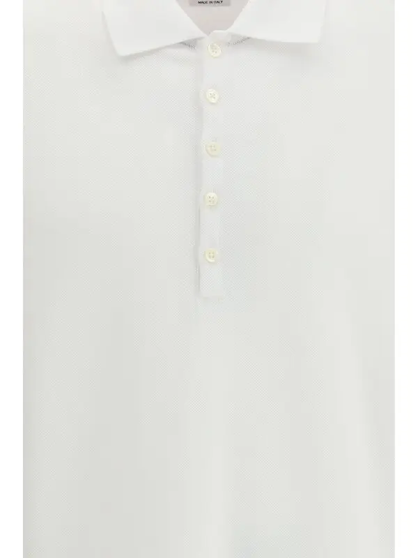 Thom Browne Polo Whit Iconic Bands