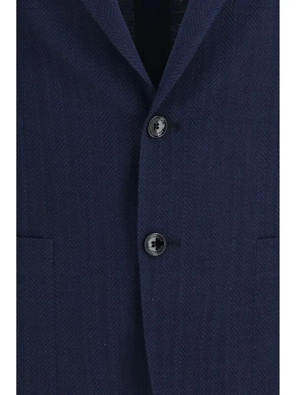 Tagliatore Single-breasted Herringbone Jacket - Blue