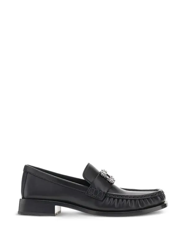ROGER VIVIER Viv Moc Strass Leather Loafers - Multicolor