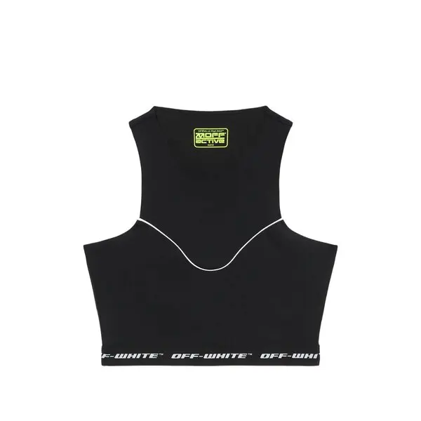Off-White Sleeveless Tank Top - Black