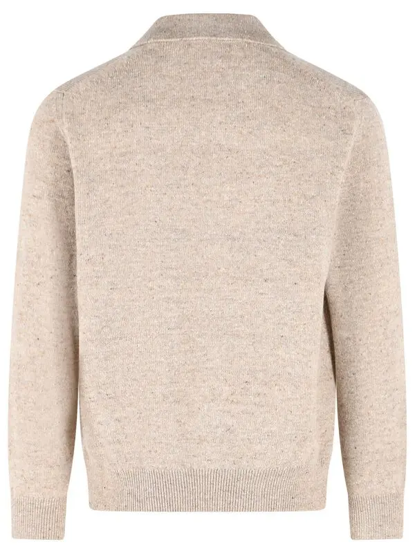 Eleventy Beige Wool Polo Shirt - Cream