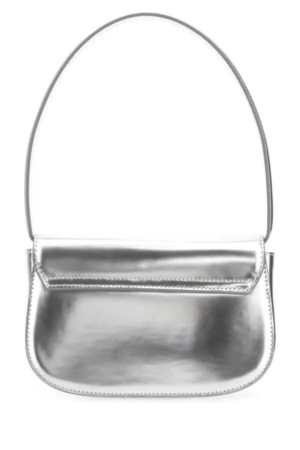 DIESEL® Leather 1dr Shoulder Bag - Silver