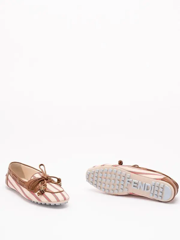 Fendi Cotton Ff Loafers - Multicolor