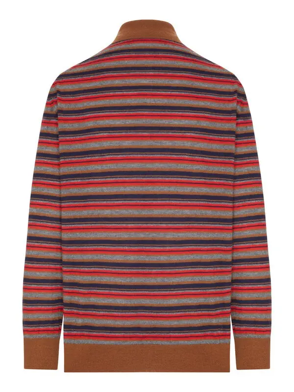 Prada Striped Cashmere Polo Shirt