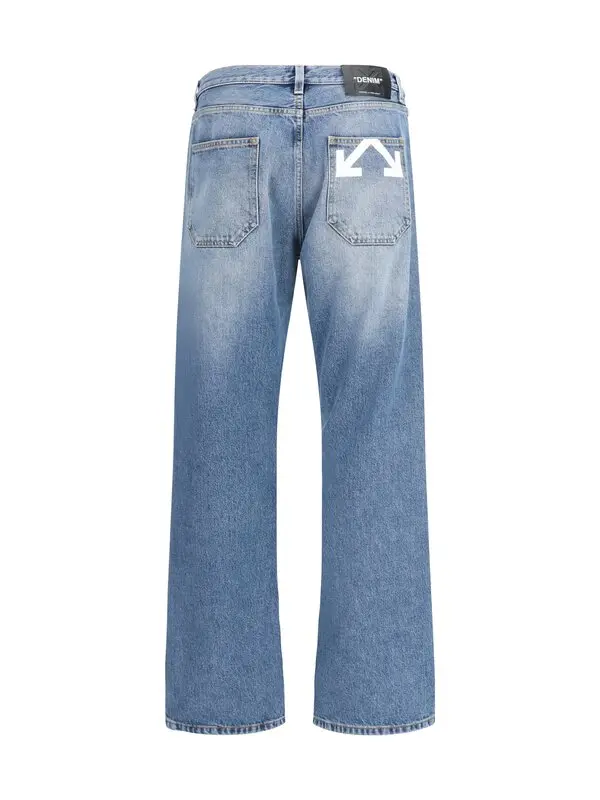 Off-White Half Arrow Slim Relaxed Jeans - Blue