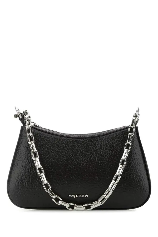Alexander McQueen Leather Mini T-bar Handbag - Black