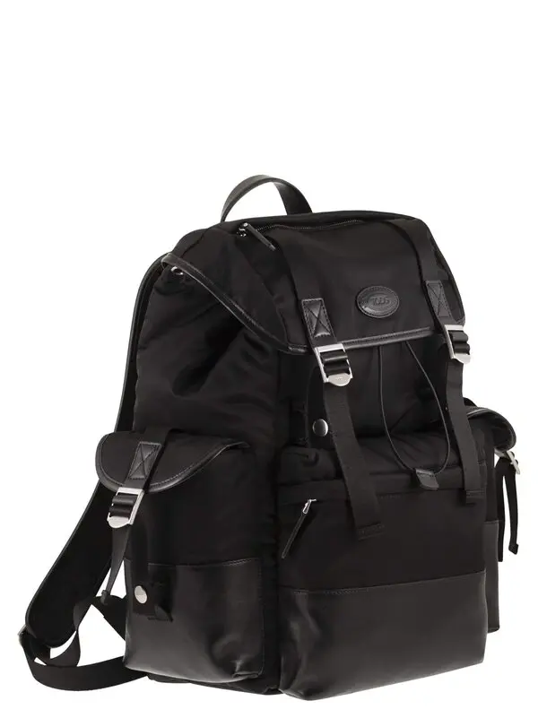 TOD'S Medium Fabric And Leather Backpack