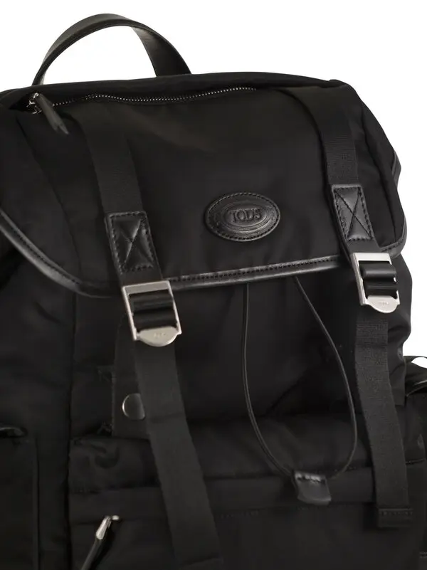TOD'S Medium Fabric And Leather Backpack